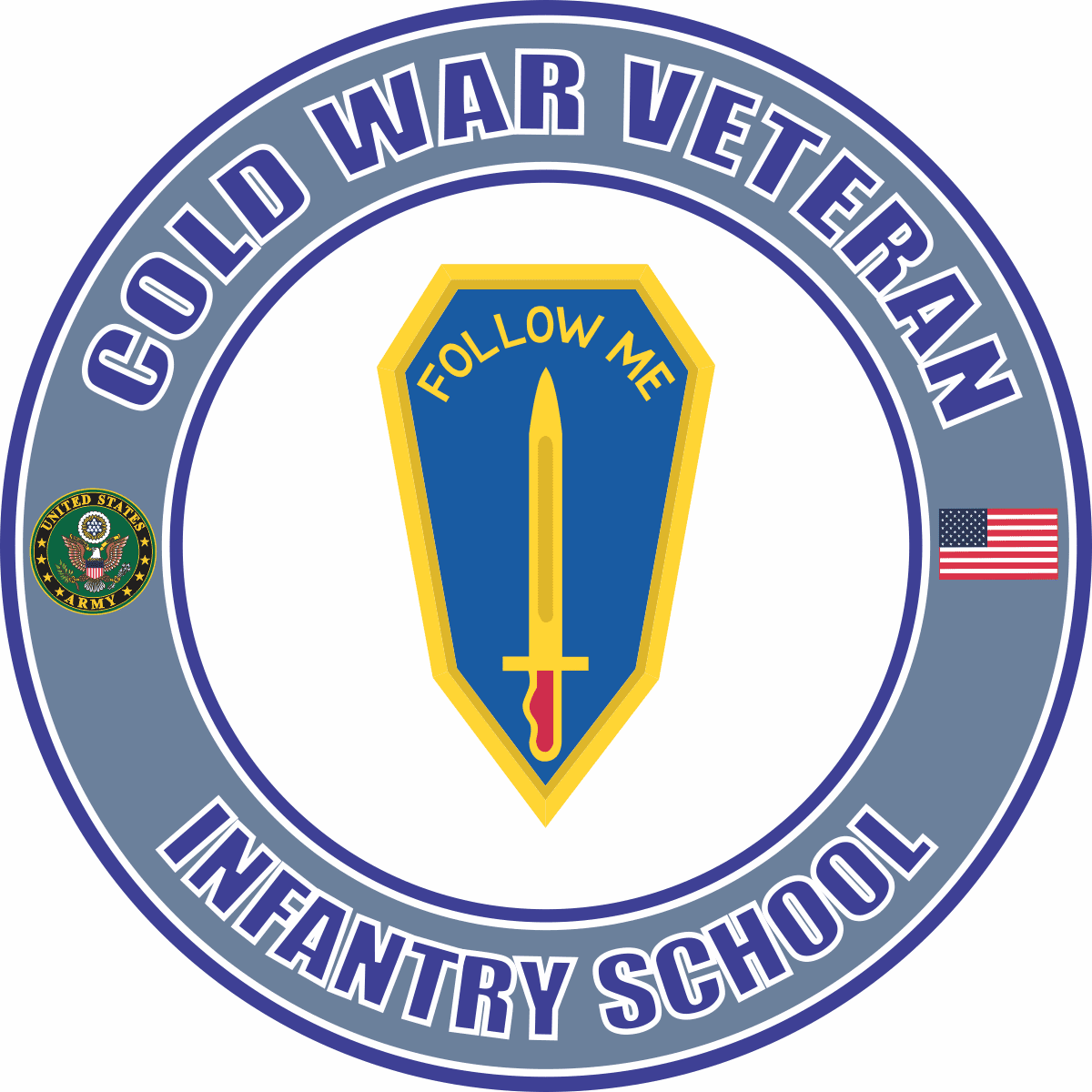 U.S. Army Cold War Infantry School Unit Crest Veteran Decal