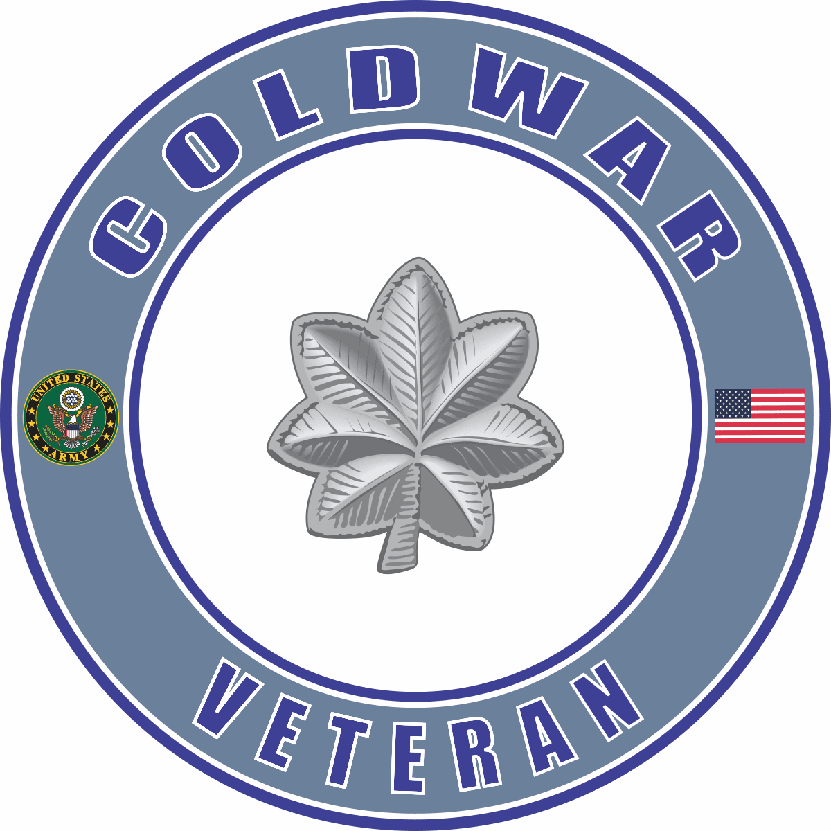 U.S. Army Cold War Lieutenant Colonel Rank Insignia Veteran Decal