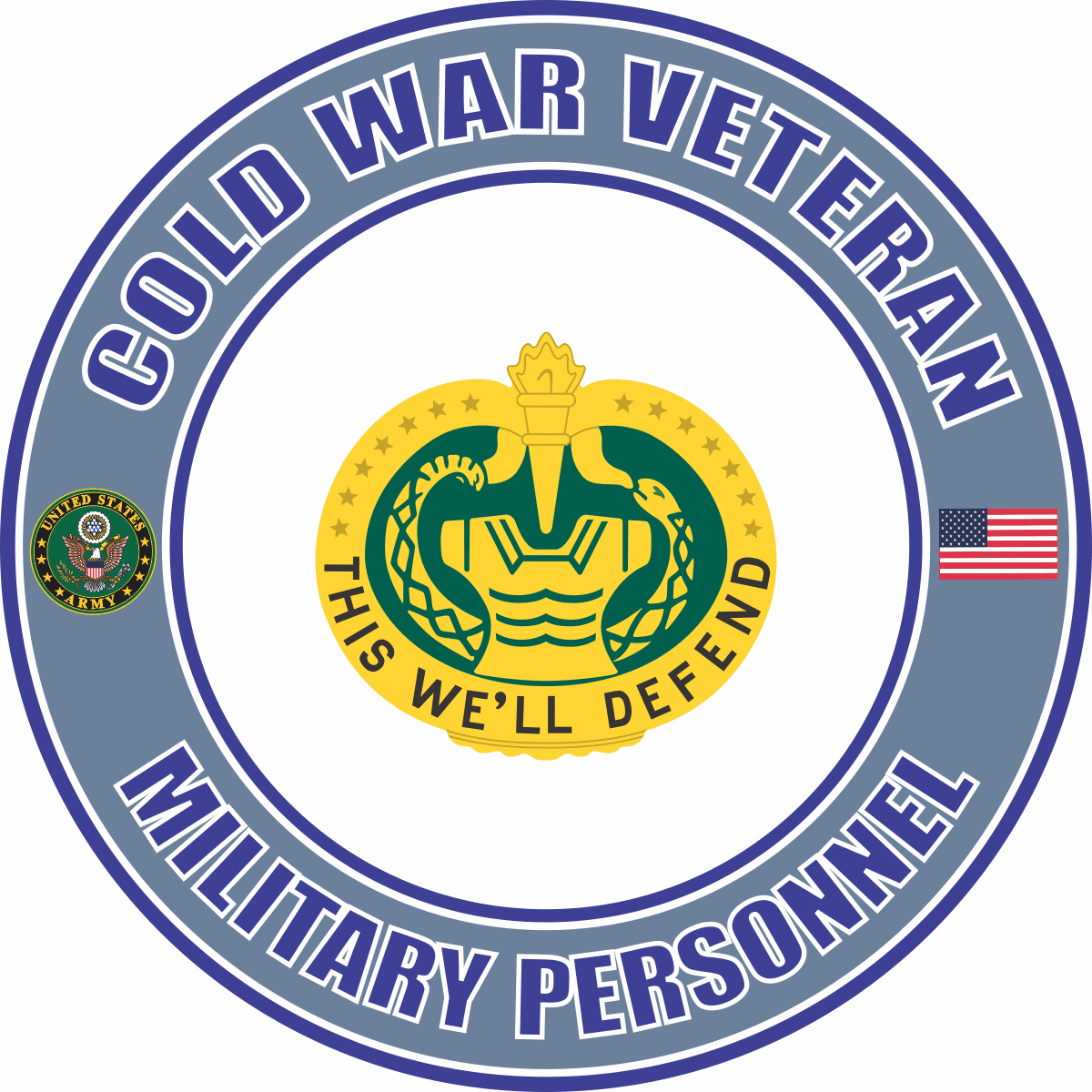 U.S. Army Cold War Military Personnel Unit Crest Veteran Decal