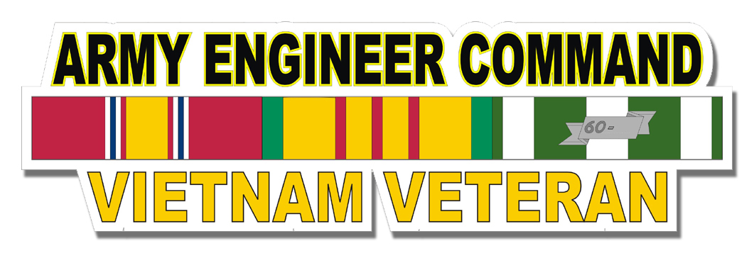 U.S. Army Engineer Command Vietnam Veteran Window Strip Decal