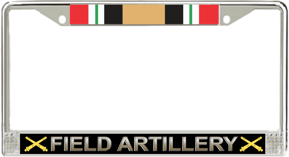 U.S. Army Field Artillery Iraq Veteran License Plate Frame