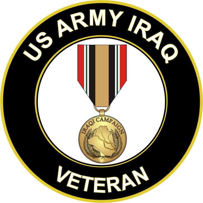 U.S. Army Iraq Veteran Metal Sticker Decal