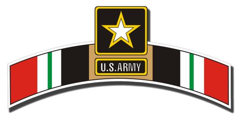 U.S. Army Logo Sticker Iraq Ribbon