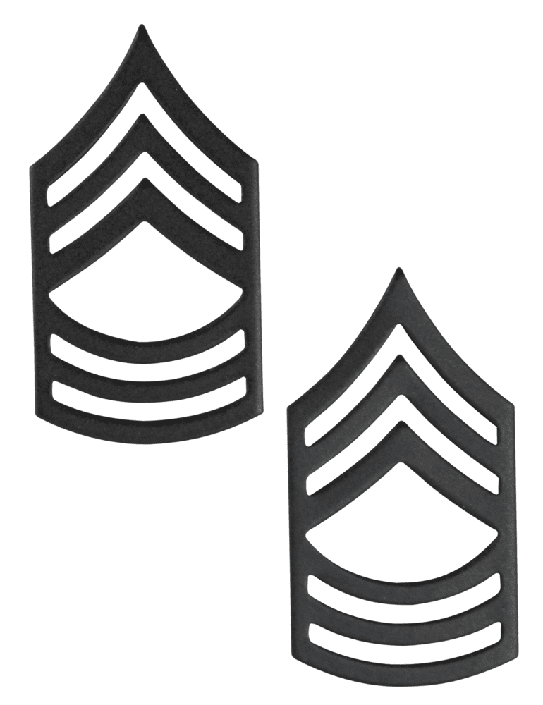 U.S. Army Master Sergeant Black Metal Collar Rank Insignia