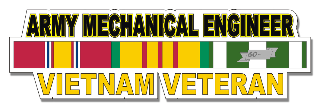 U.S. Army Mechanical Engineer Vietnam Veteran Window Strip Decal