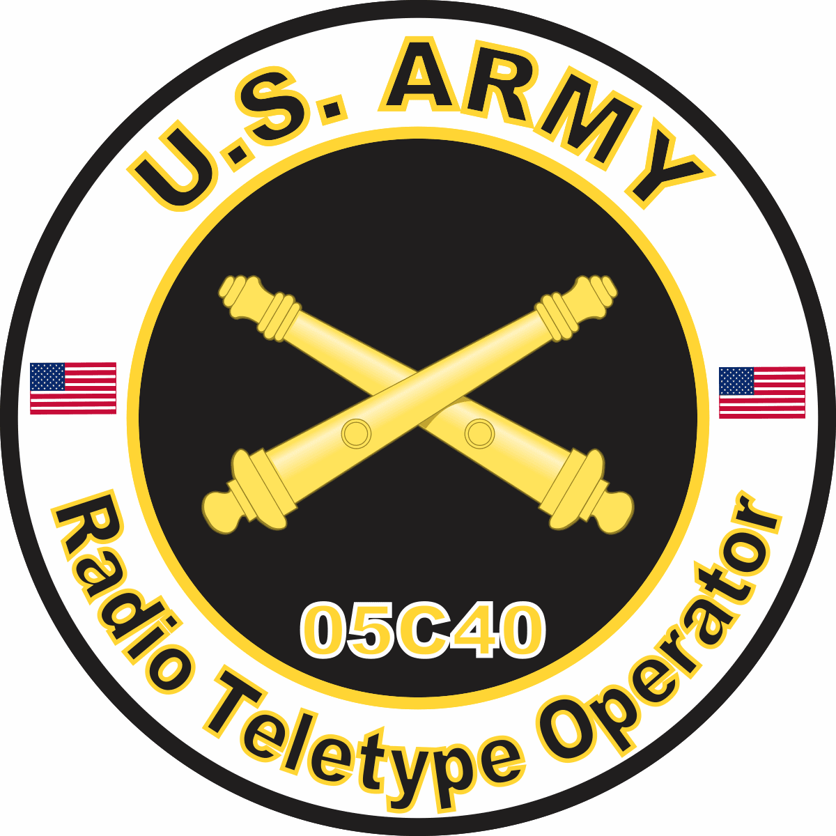 U.S. Army MOS 05C40 Radio Teletype Operator Decal Sticker