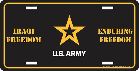 U.S. Army Operation Enduring Freedom License Plate