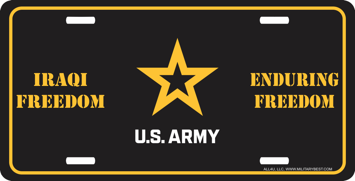U.S. Army Operation Enduring Freedom License Plate