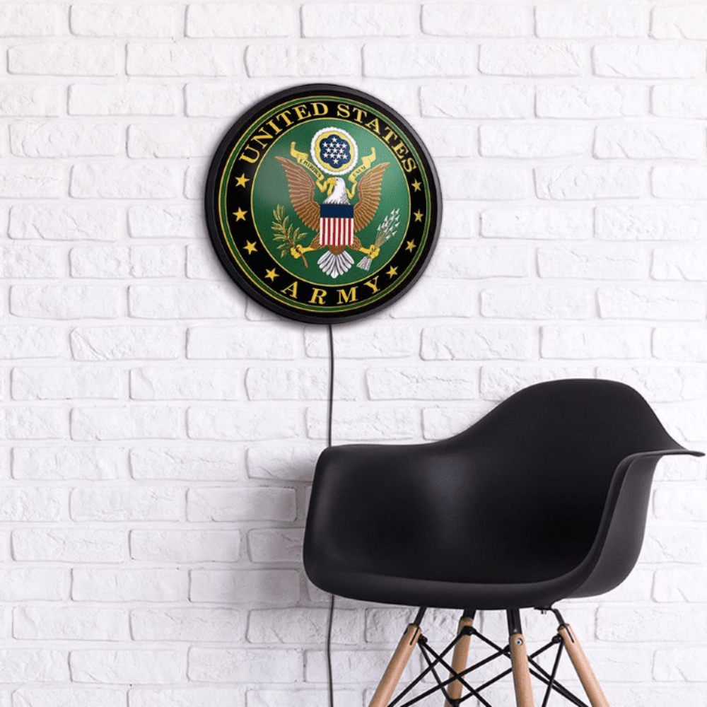 US Army: Round Slimline Lighted Wall Sign