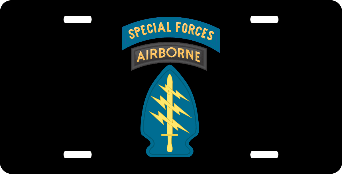 U.S. Army Special Forces Airborne and Tab License Plate