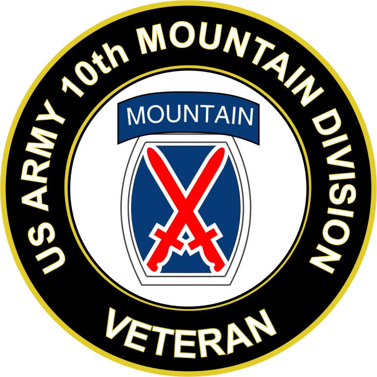 U.S. Army Veteran 10th Mountain Infantry Division Sticker