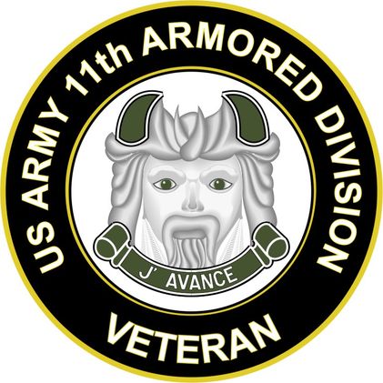 U.S. Army Veteran 11th Armored Division Sticker Decal