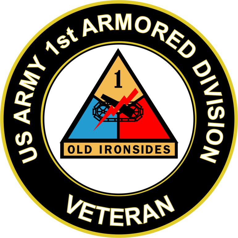 U.S. Army Veteran 1st Armored Division Sticker Decal