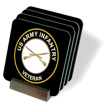 U.S. Army Veteran Infantry Coasters - Set of 4