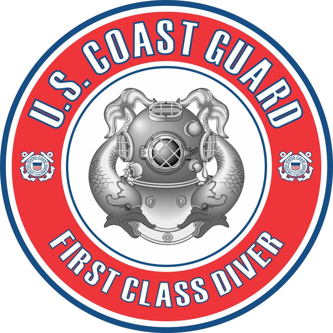 U.S. Coast Guard First Class Diver Badge Decal