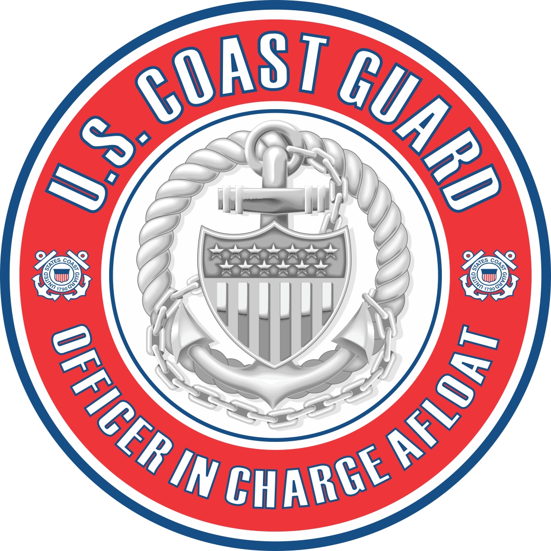 U.S. Coast Guard Officer in Charge Afloat Badge Decal