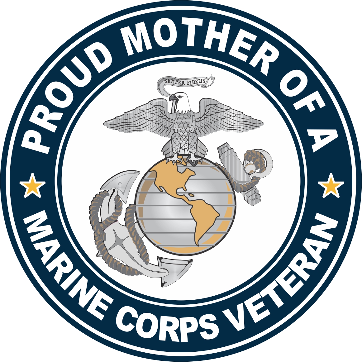 U.S. Marine Corps Veteran Proud Mother Decal