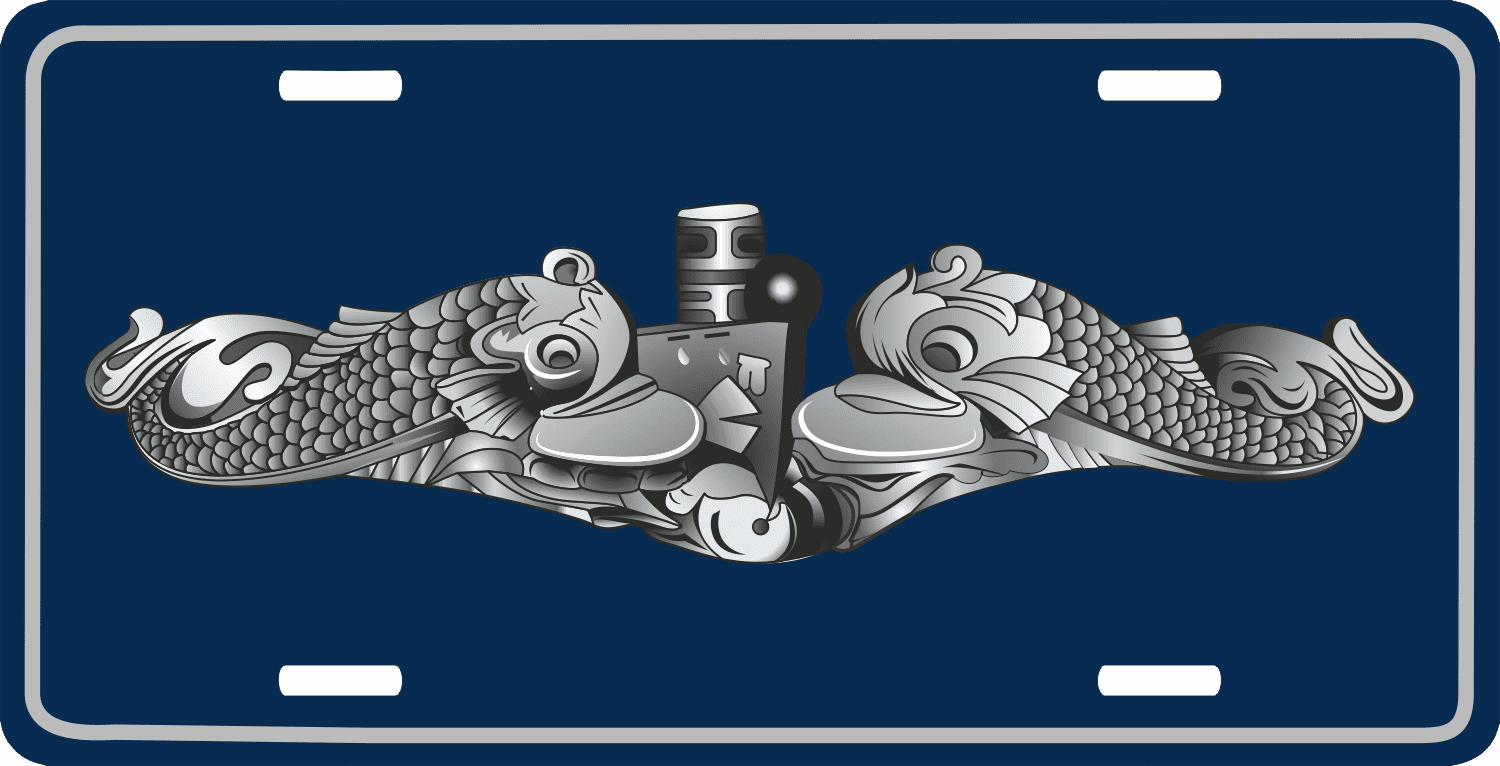 U.S. Navy Silver Dolphins License Plate