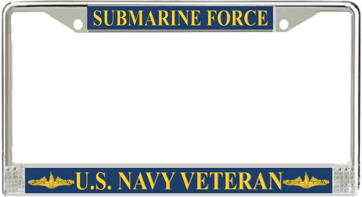 U.S. Navy Submarine Force Veteran Gold Dolphins License Plate Frame