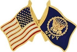 USA / NAVY CROSSED FLAGS LAPEL PIN