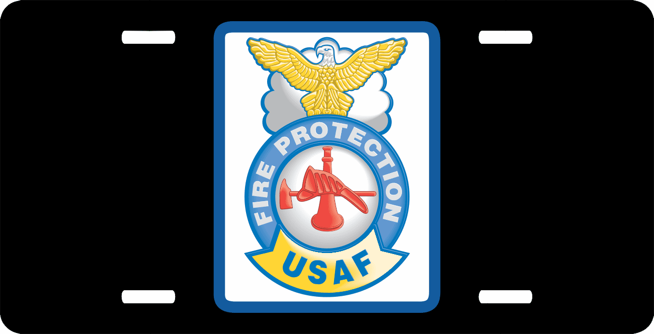 USAF Fire Protection License Plate
