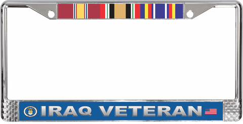 USAF Iraq Veteran 3-Ribbon Stack License Plate Frame