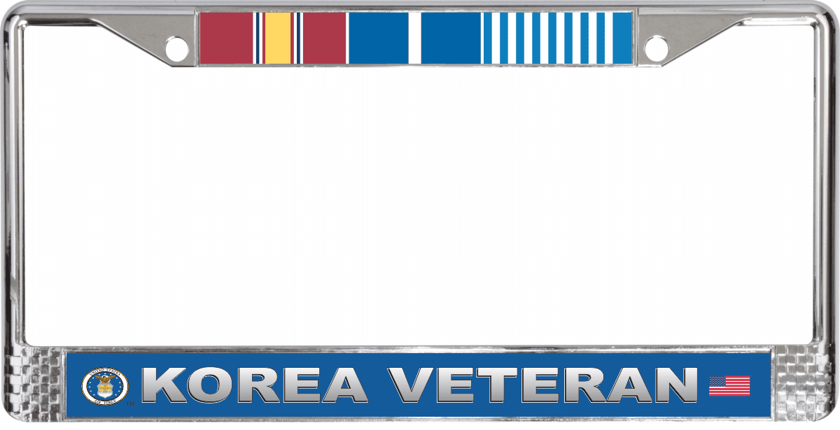 USAF Korea Veteran 3-Ribbon Stack License Plate Frame