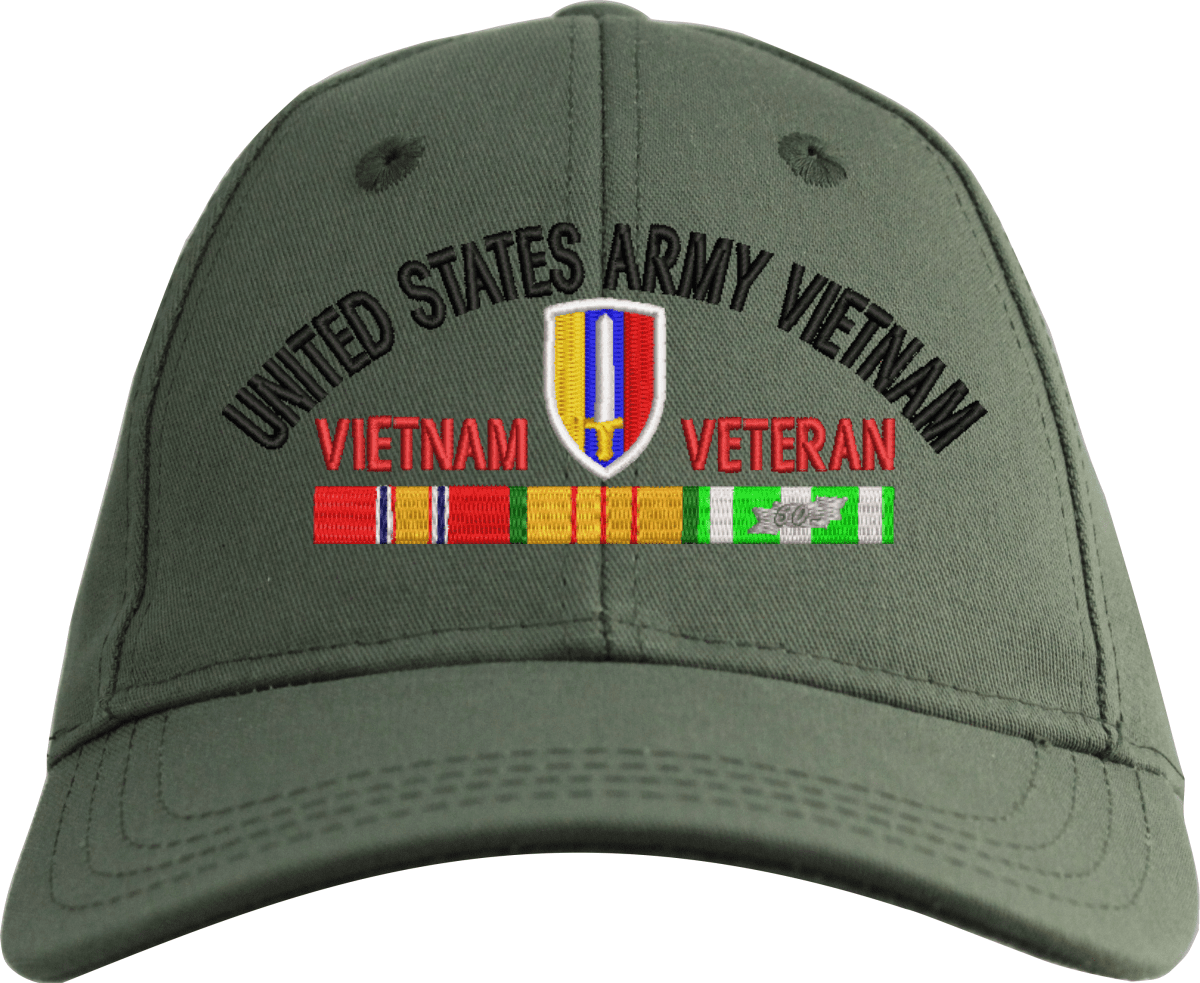 USARV Vietnam Veteran Embroidered Cap with Ribbons