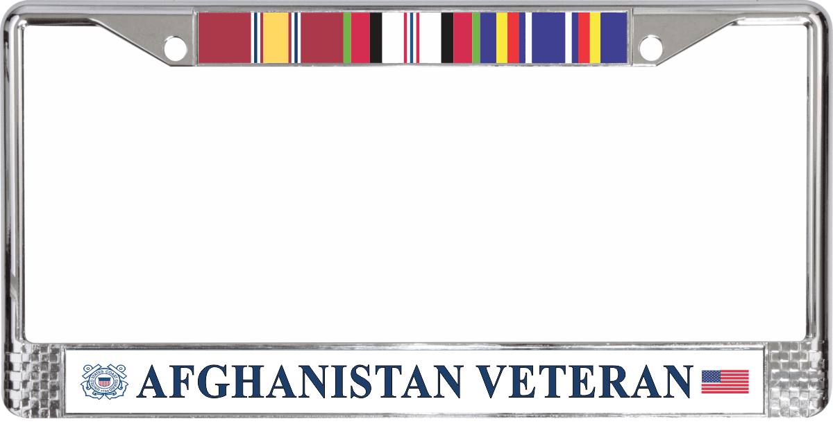 USCG Afghanistan Veteran 3-Ribbon Stack License Plate Frame