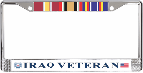 USCG Iraq Veteran 3-Ribbon Stack License Plate Frame