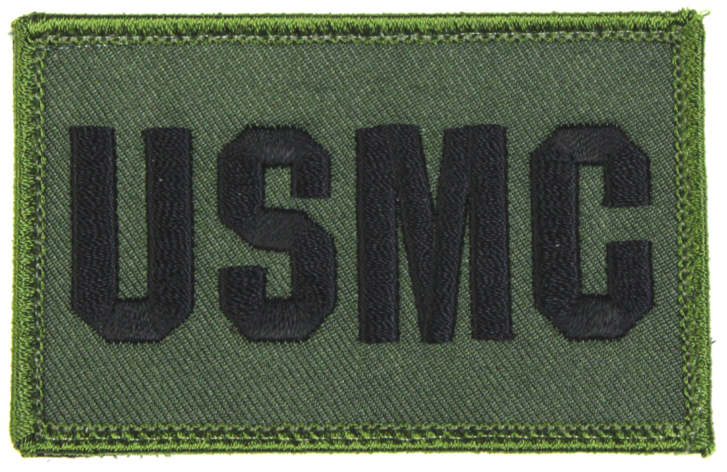 USMC 2 x 3 Inch OD Green Hook and Loop Patch