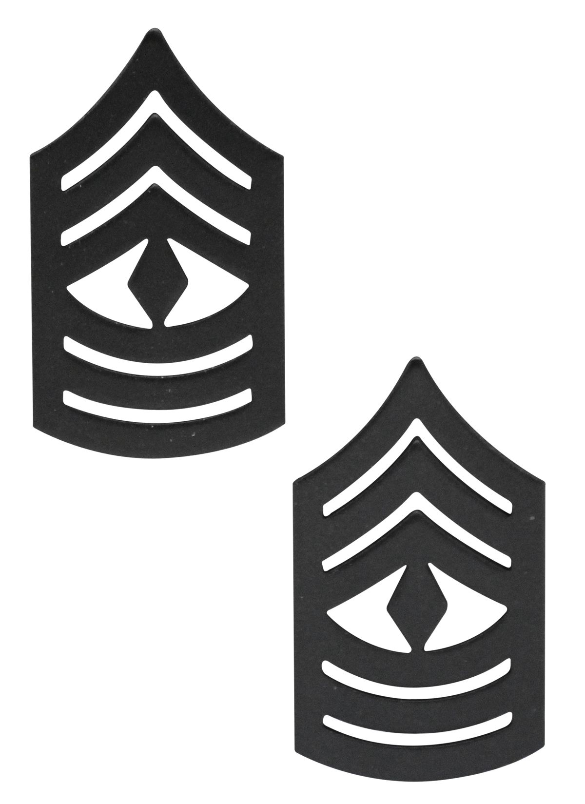 U.S.M.C. Black Metal (Solid Brass) 1st SGT Chevron Rank Insignia