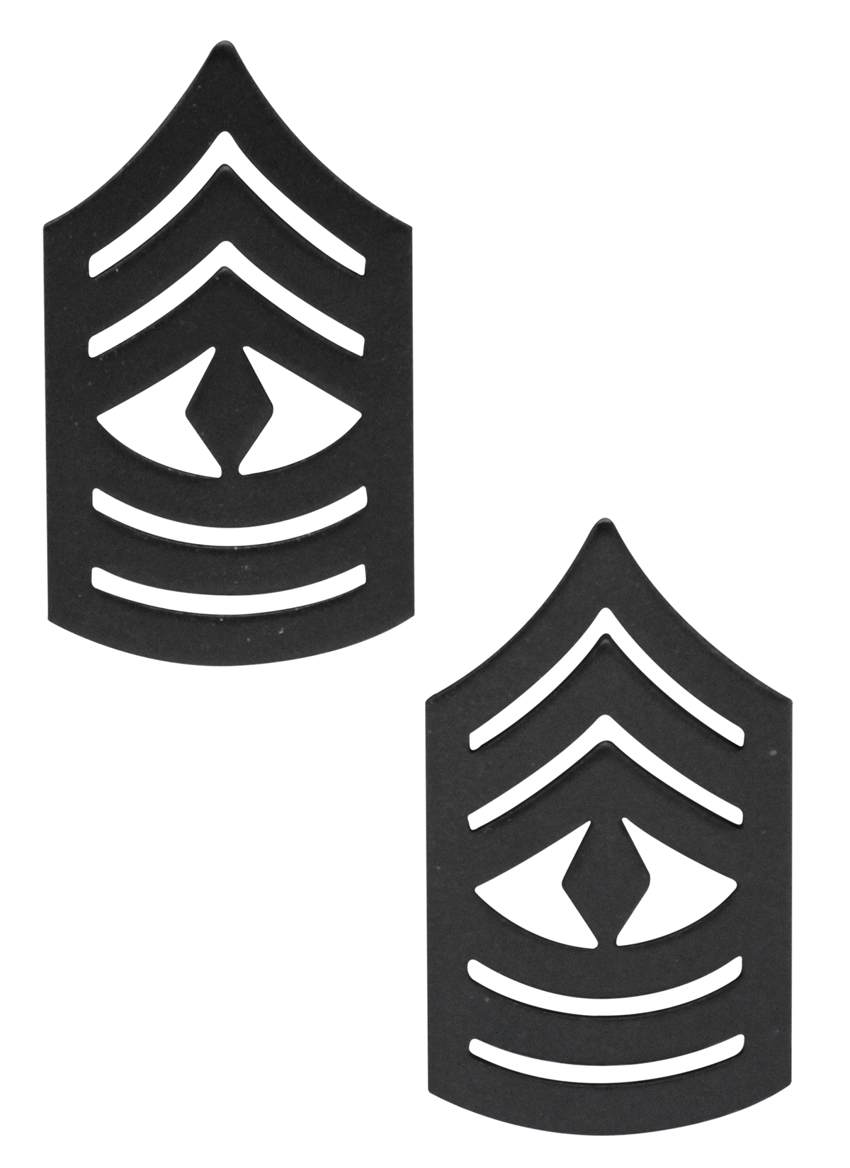 U.S.M.C. Black Metal (Solid Brass) 1st SGT Chevron Rank Insignia