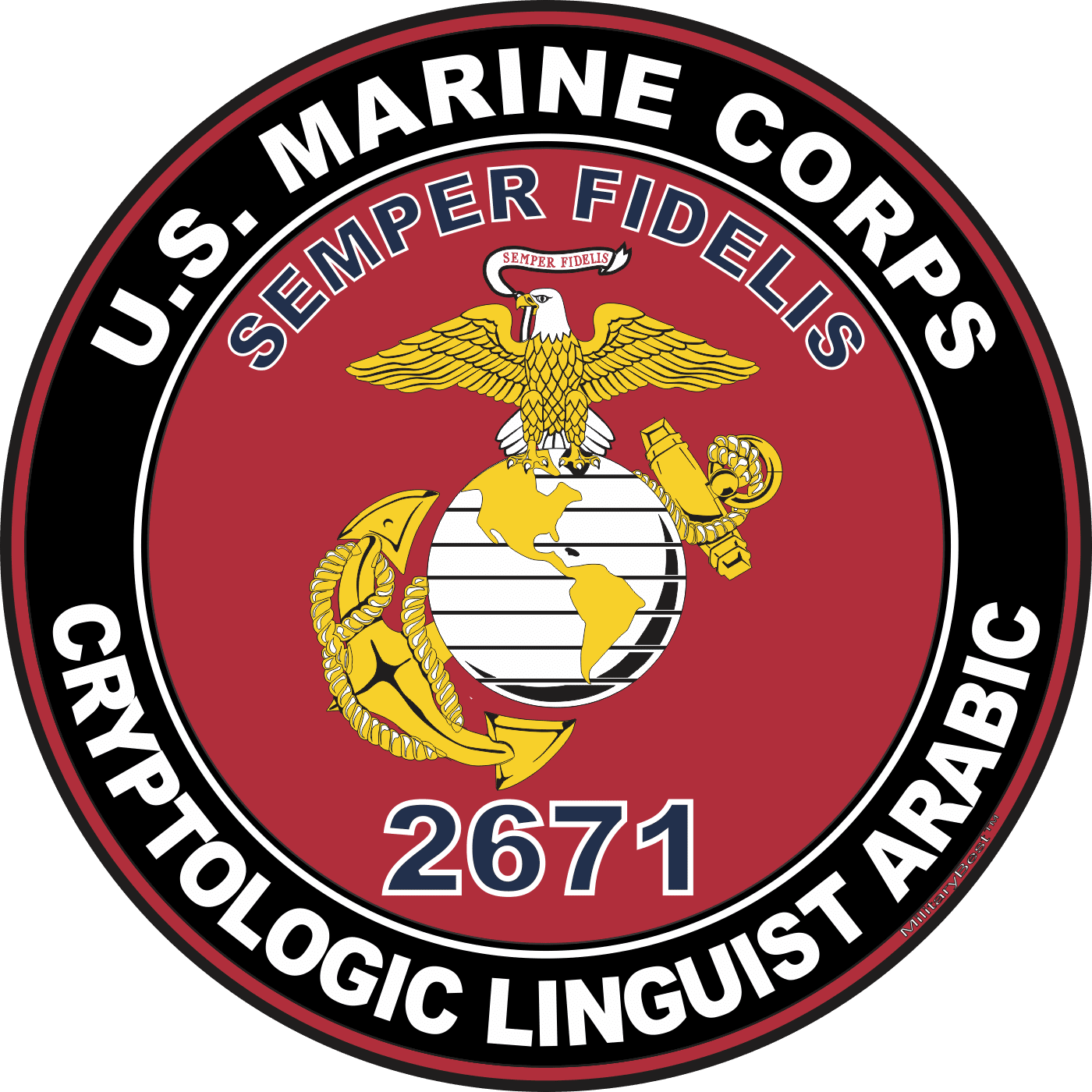 U.S.M.C. MOS 2671 Cryptologic Linguist Arabic Decal