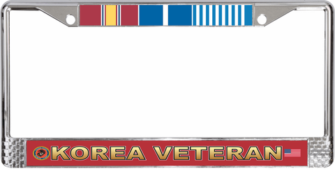 USMC Korea Veteran 3-Ribbon Stack License Plate Frame
