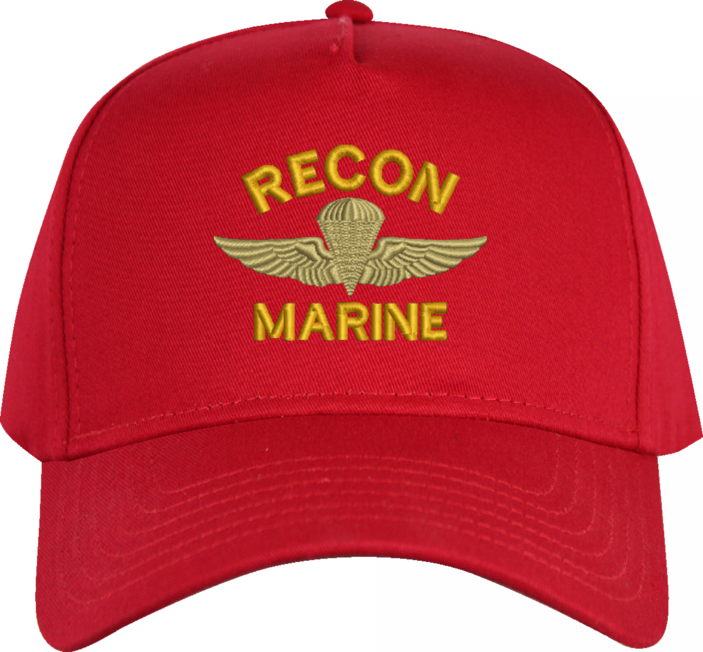 USMC "Recon Marine" with Parachute Wings Red High Profile Cap (Imported)