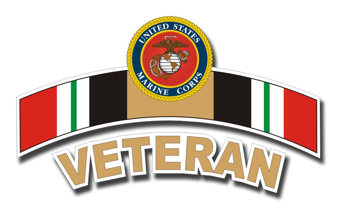 U.S.M.C. Veteran Iraq Ribbon Sticker