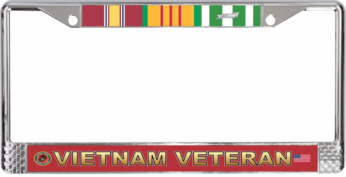 USMC Vietnam Veteran 3-Ribbon Stack License Plate Frame