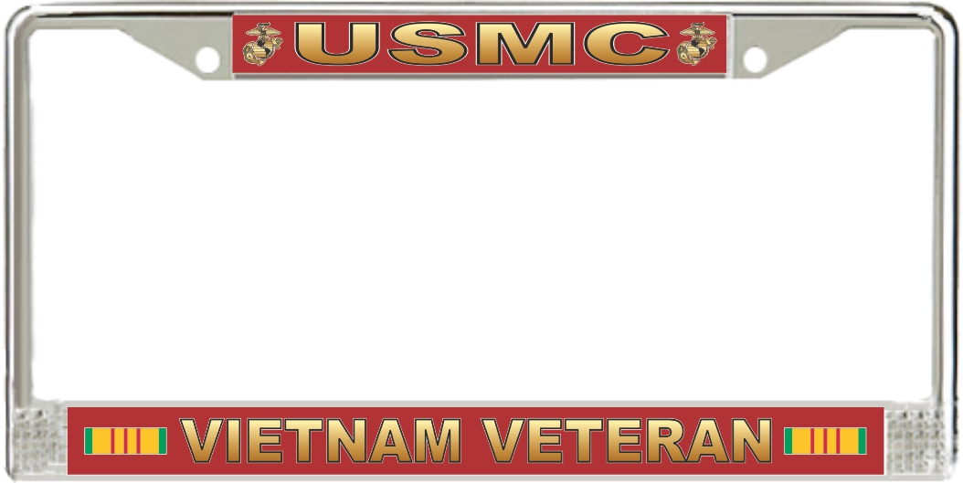 USMC Vietnam Veteran with Ribbons License Plate Frame