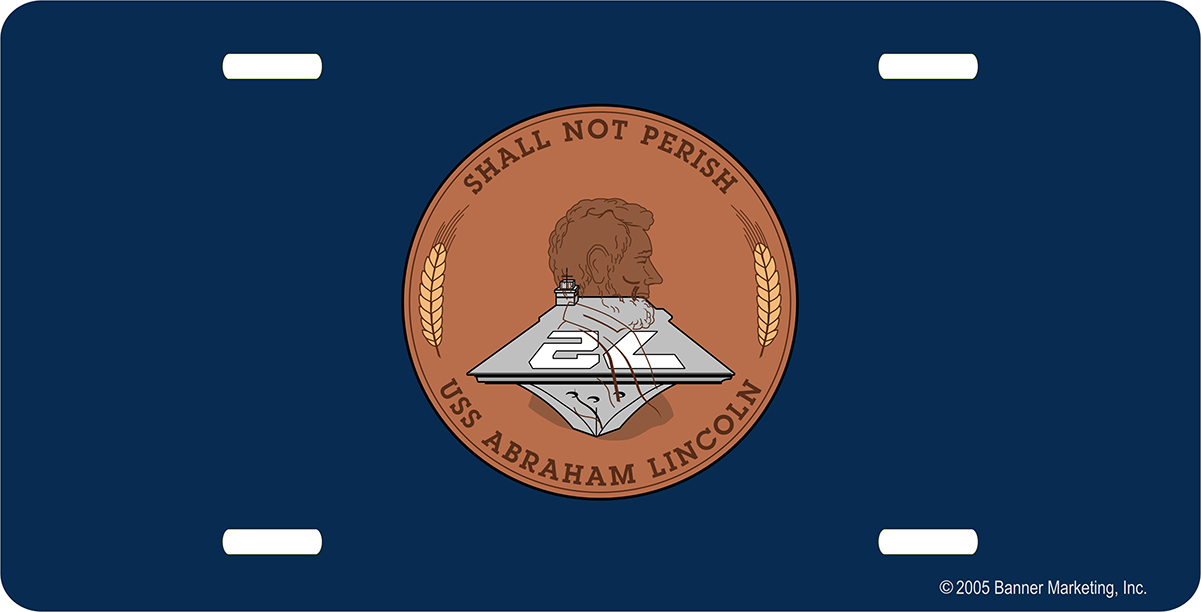 USS Abraham Abe Lincoln CVN-72 License Plate