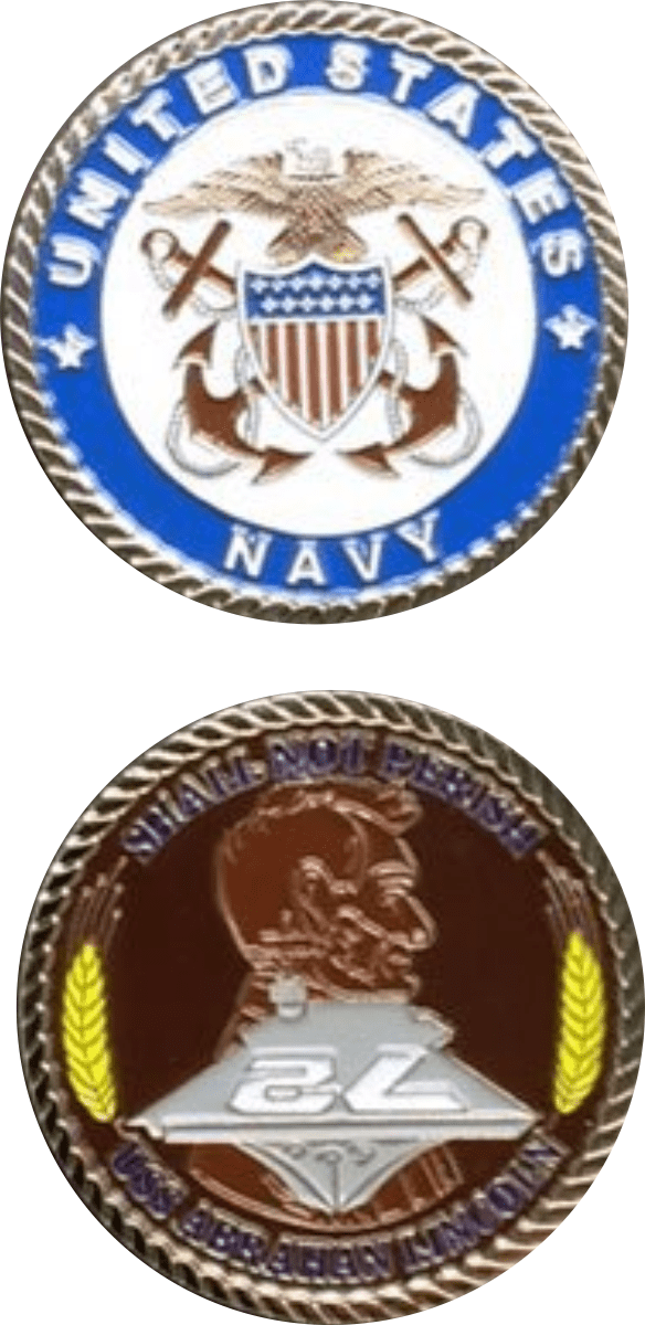 USS Abraham Lincoln CVN 72 Officer Challenge Coin