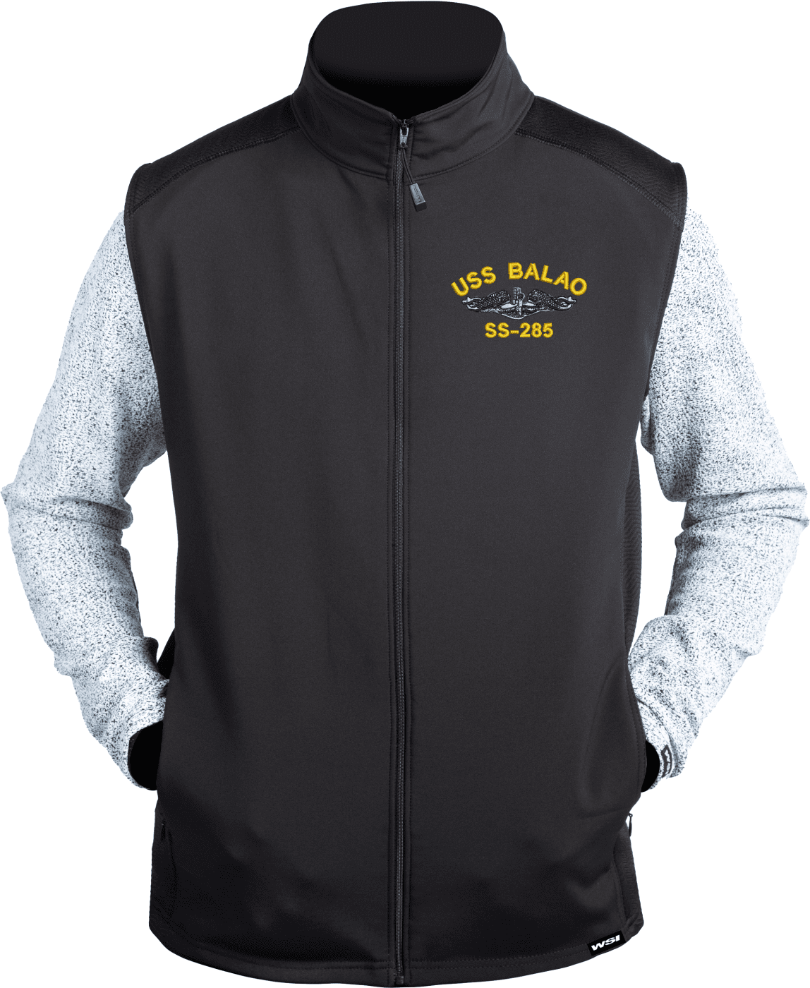 USS Balao SS-285 with Dolphins Embroidered Thermal Windstop Vest