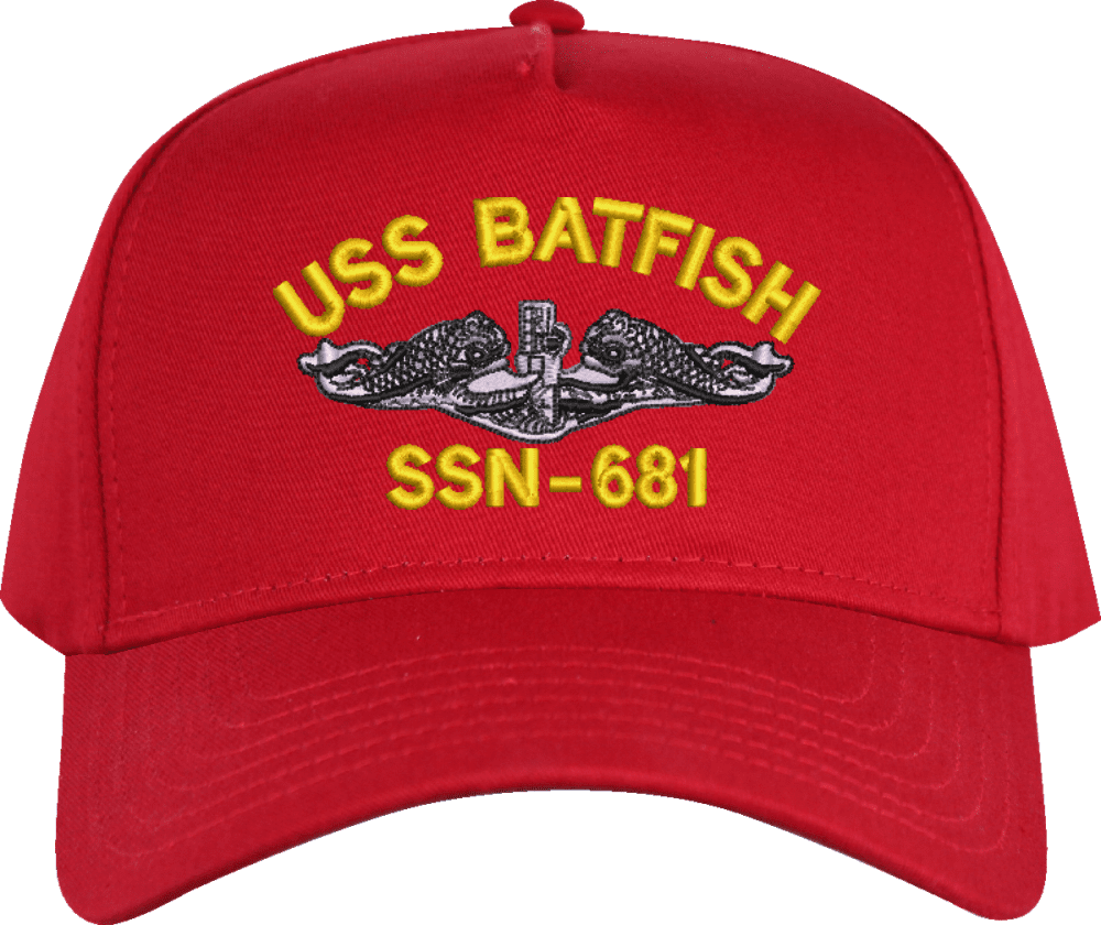USS Batfish SSN-681 with Dolphins Custom Embroidered Cap