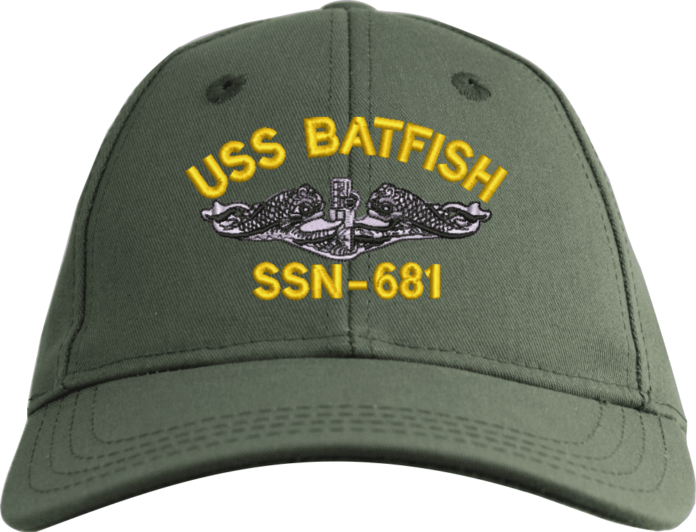 USS Batfish SSN-681 with Dolphins Custom Embroidered Cap