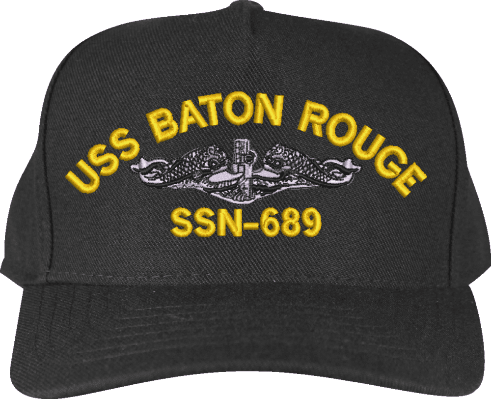 USS Baton Rouge SSN-689 with Dolphins Custom Embroidered Cap