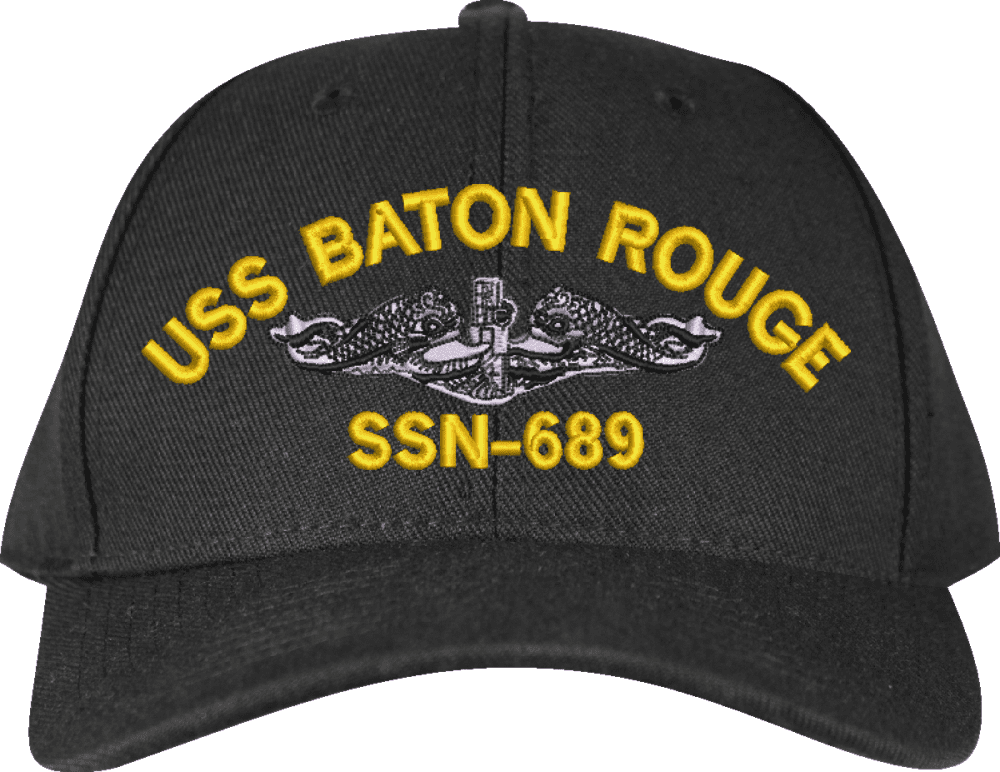 USS Baton Rouge SSN-689 with Dolphins Custom Embroidered Cap