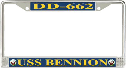 USS Bennion DD-662 License Plate Frame