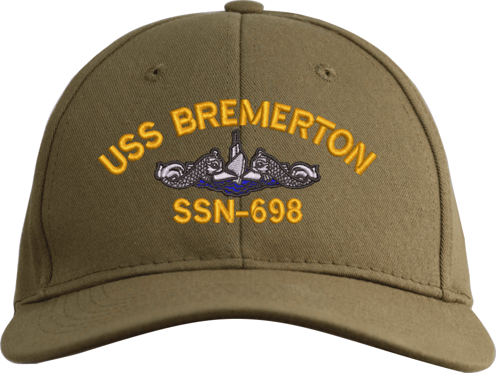 USS Bremerton SSN-698 with Blue Water Dolphins Custom Embroidered Cap