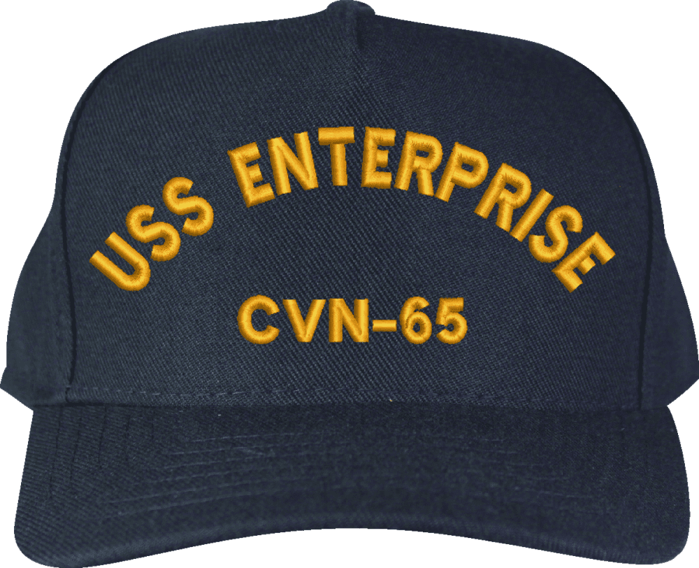 USS Enterprise CVN-65 Text Only Custom Embroidered Cap