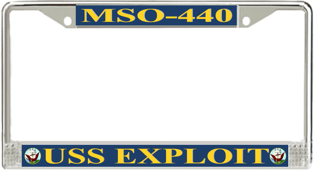USS Exploit MSO-440 License Plate Frame